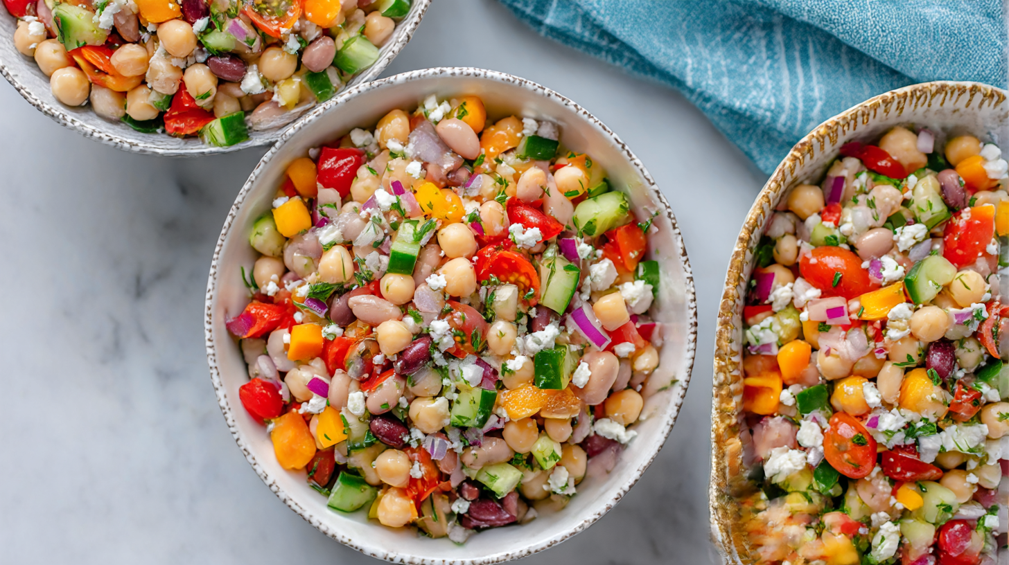5-Min Mediterranean Bean Salad Recipe – Easy & High-Protein